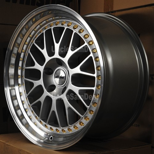 19x9.5 19x11 Staggered Whistler SK10 Silver Mesh Spoke Wheels 5x114.3 4 ...
