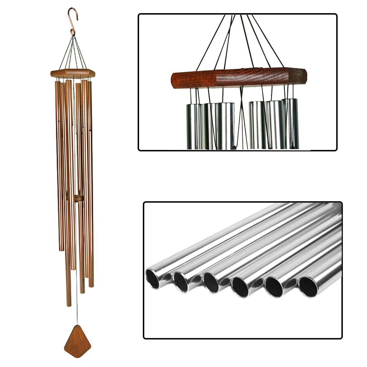 Amazing 56in 6 Metal Tubes Deep Tone Resonant Bass Sound CHURCH Bell ...