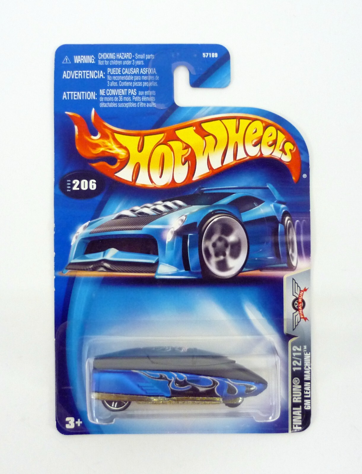 Hot Wheels GM Lean Machine #206 Final Run 12/12 Blue Die-Cast Car 2003 ...