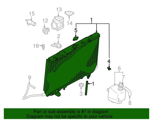 OEM Mitsubishi Montero Radiator Intake Chipped off MR968286 for sale ...