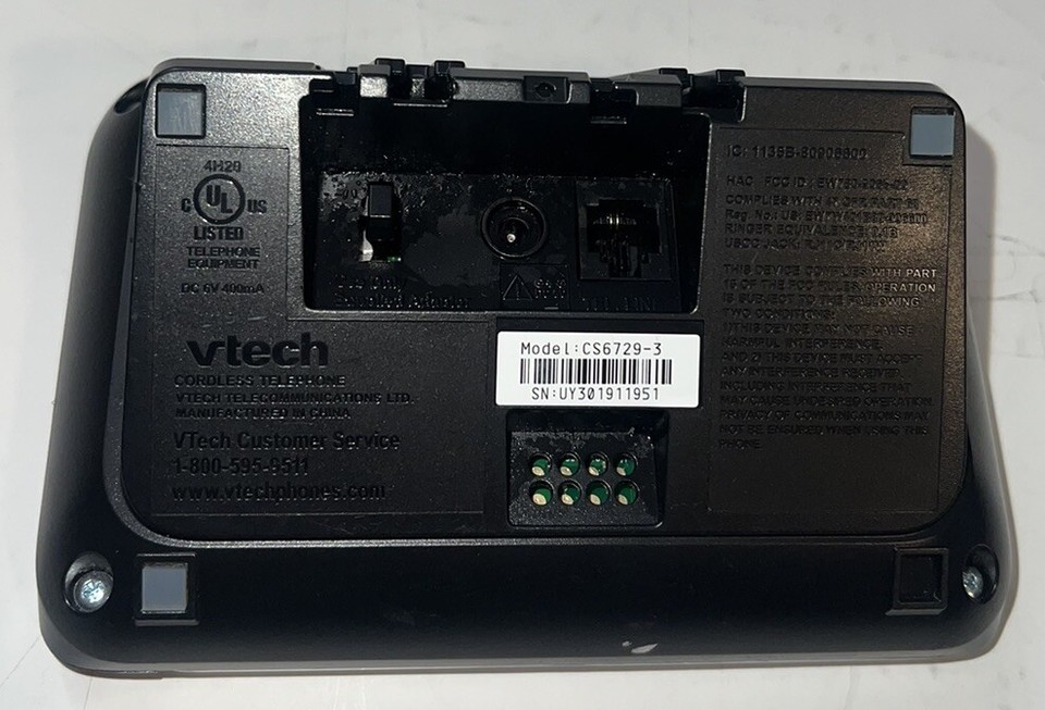 Vtech Cordless Phone System CS6729-3 Replacement Part Main Base No ...