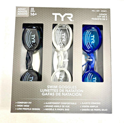 TYR 3 Pack Adult Swim Goggles - Brand New | eBay