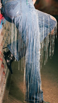 Plus Size Shingle Fringe Rhinestone Straight Apple Bottom Medium Wash ...