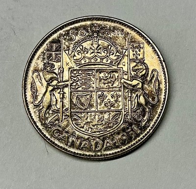 1951 Canada 50 Cents Canadian Silver Half Dollar - George VI | eBay