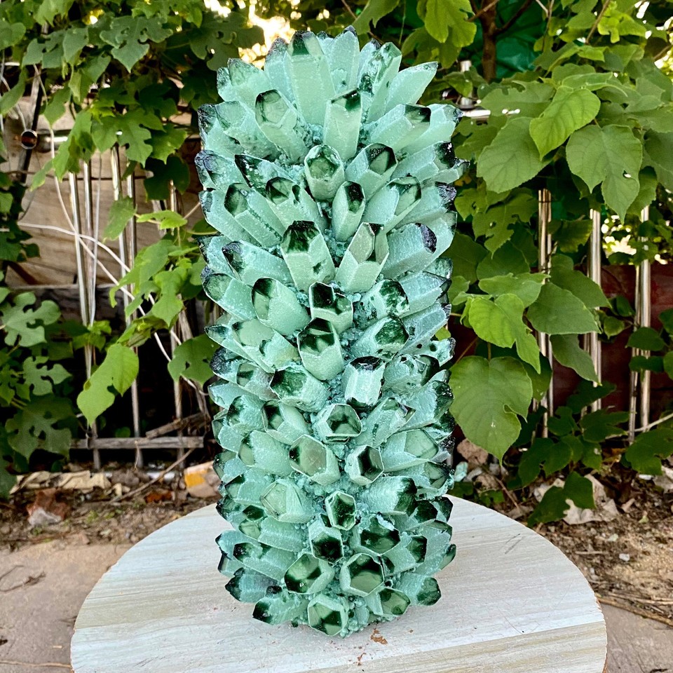33.26LB New find green Phantom Quartz Crystal Cluster mineral samples ...