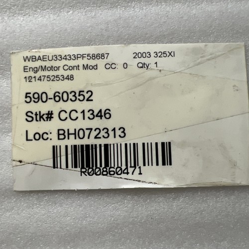 2001-06 BMW 325Xi 325i 330i 525i 530i X5 Z3 / MS43 / M54 Engine Module ...