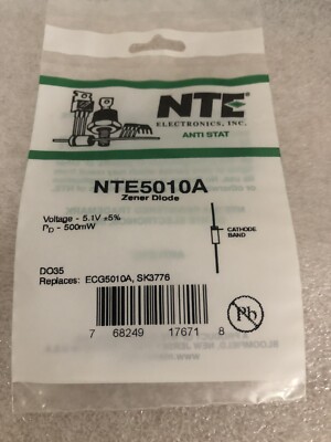 NTE ELECTRONICS NTE5010A - ZENER DIODE QTY5 | eBay
