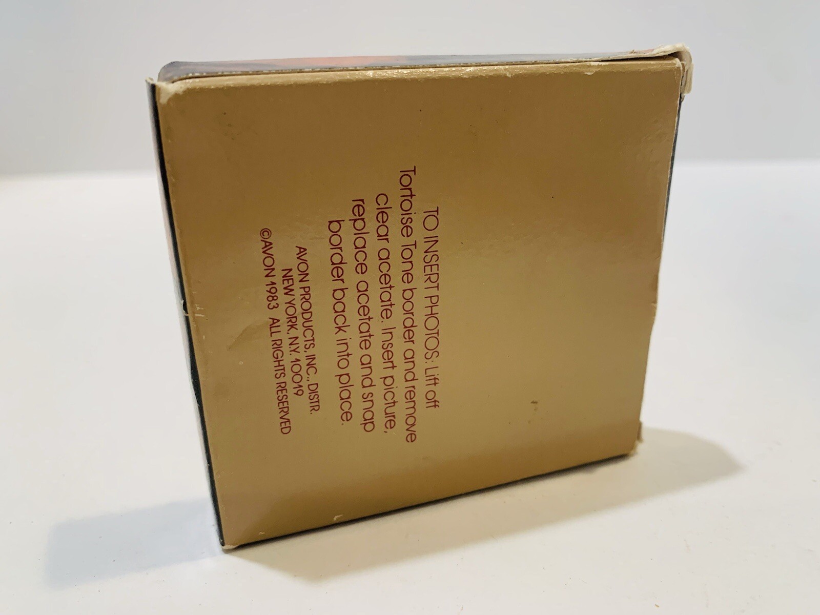 1983 Avon TORTOISE TONE Shell Stamp Holder Picture Frame Gum Holder ...