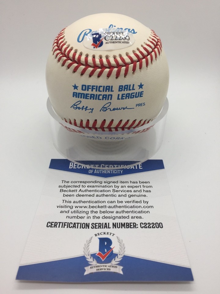 Pat Listach Signed AUTOGRAPH OMLB Official AL Brown Baseball BAS ...