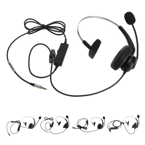 Single Ear Headset Noise Canceling Wired Computer Headset With Mic ...