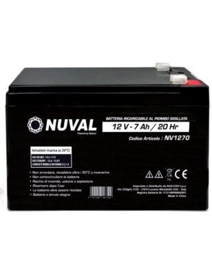 Nuval Batteria piombo 12V 7Ah impianti allarme 151x65x94mm fast 4,8 | eBay