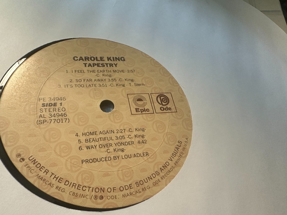 Carole King TAPESTRY vinyl LP EX 1977 Beige Label EPIC/ODE | eBay