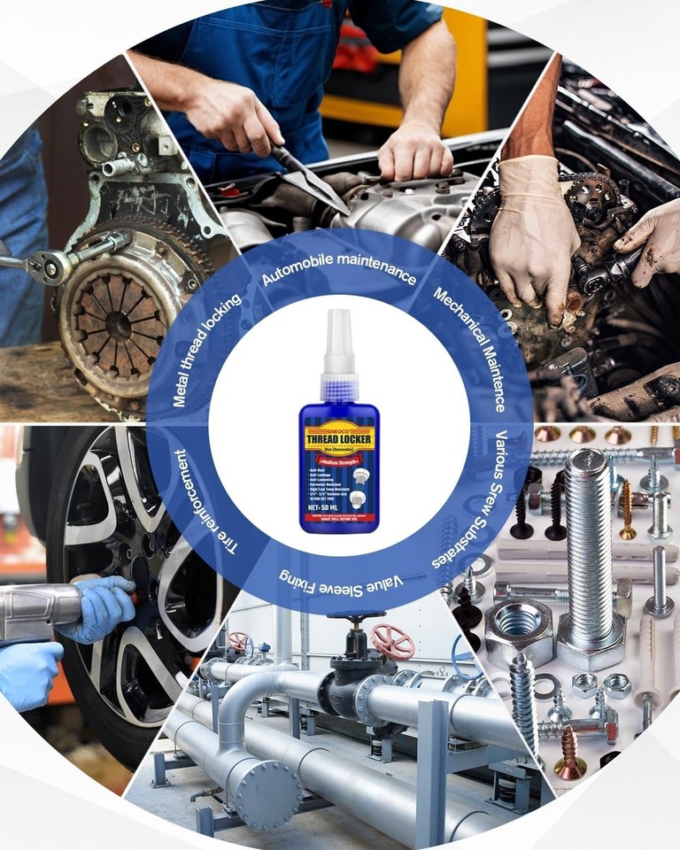 Threadlocker Blue, Thread Lock Medium Strength Lock Tight for Nuts ...