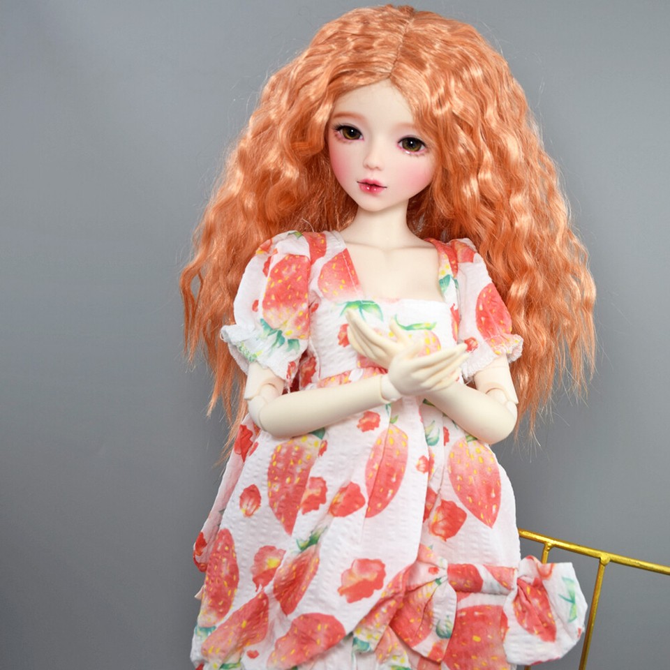 Hand Makeup BJD Doll 1/3 22Inches Dolls Orange Curly Hair Beautiful DIY ...