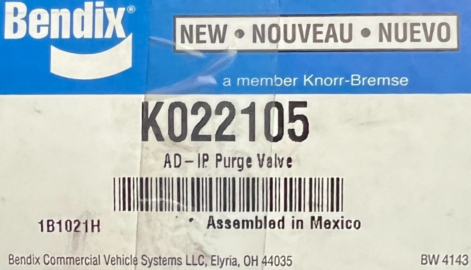 K022105 K022105BXW GENUINE BENDIX AD - IP PURGE VALVE OEM - for sale ...