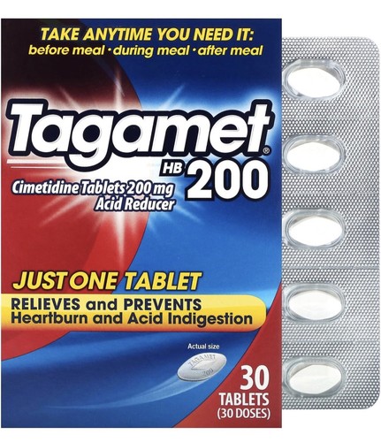 Tagamet HB200 Acid Reducer, 200 mg, 30 Tablets 04/2025 FREE SHIPPING ...