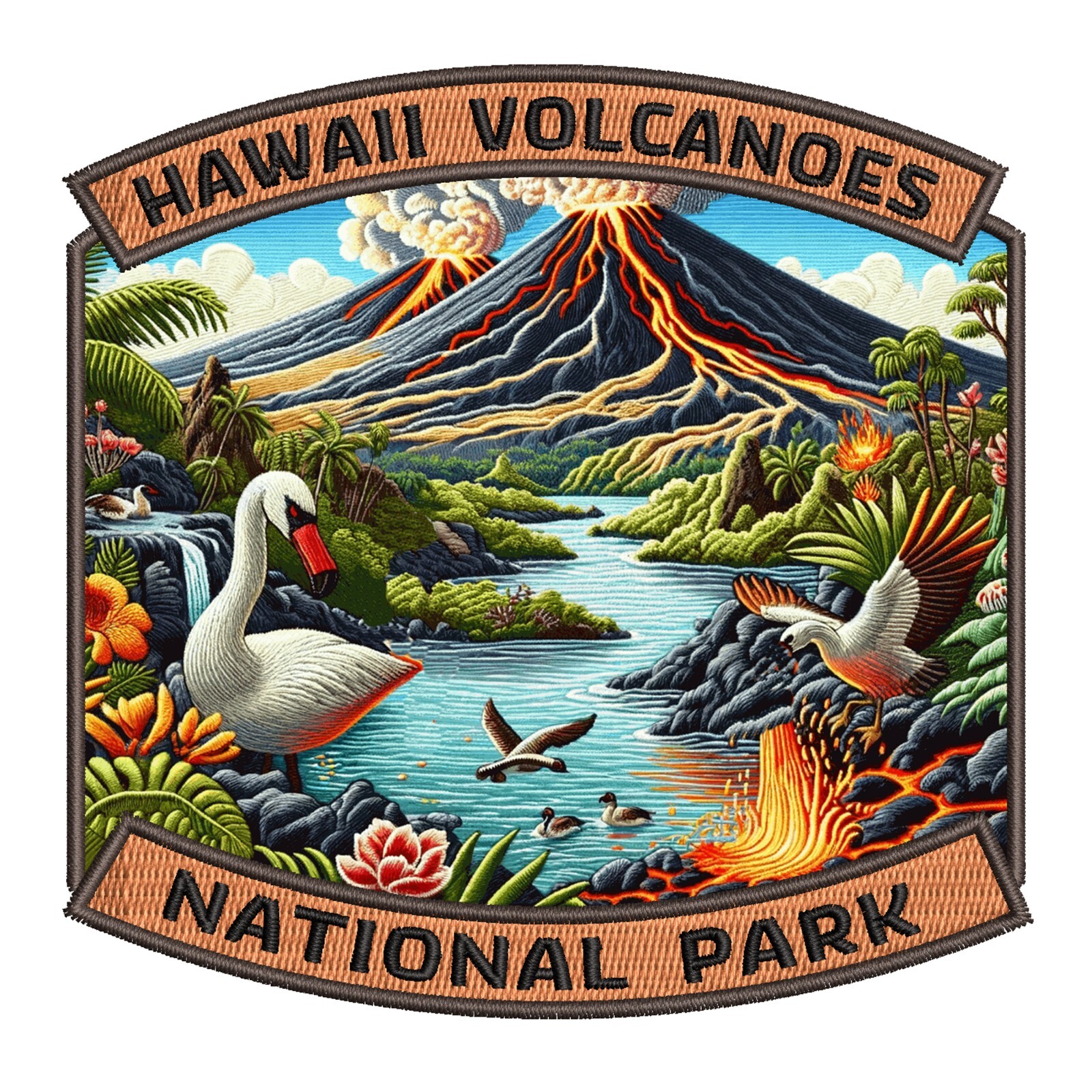 Hawaii Volcanoes National Park Patch Iron-on Applique Nature Badge ...
