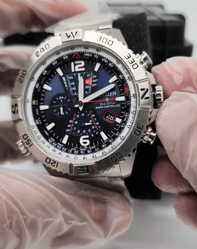 Citizen AT8220-55L Promaster Navihawk Sapphire Blue Dial Eco-Drive Men ...