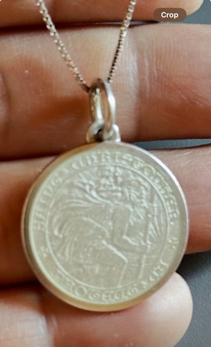 Vtg Charles Thomae Sterling Silver St Christopher Medal White Enamel ...