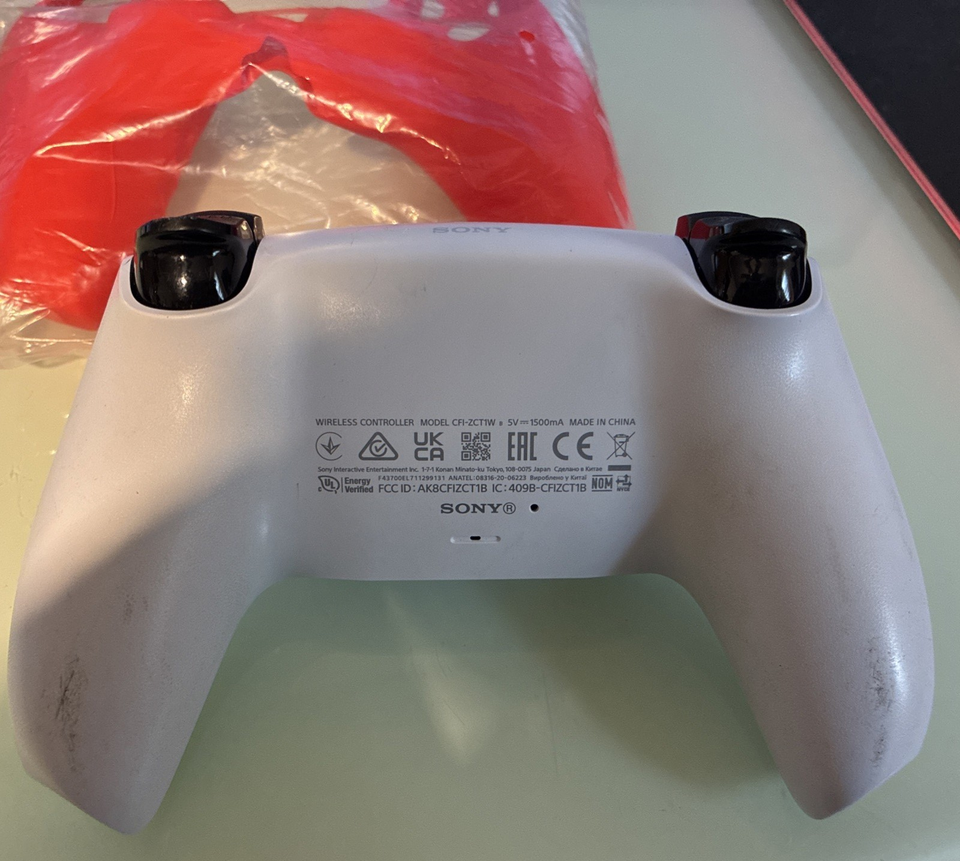 Sony PS5 DualSense Wireless Controller – White w/ New Red Skin – Gently ...