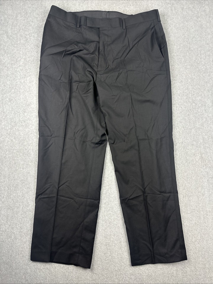Perry Ellis Pants Mens 38x29 Black Straight Trousers Dress Pants Flat ...
