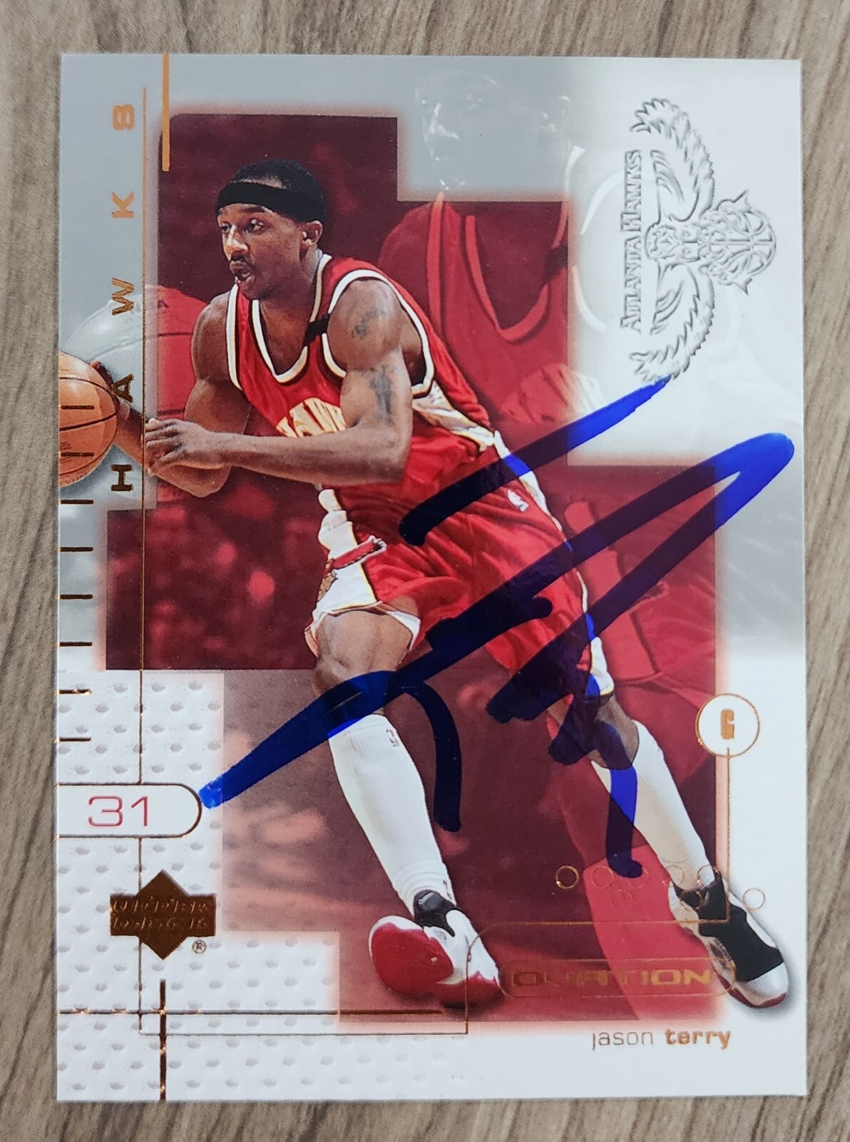 Jason Terry Signed 2001 Upper Deck NBA Card #31 Atlanta Hawks Auto RAD ...