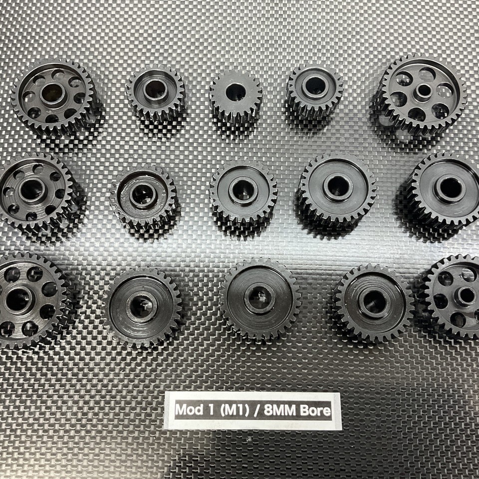 Mod 1 8mm Steel Pinion Gear M1 20T-45T For Castle 2028 Motor Speed Run ...