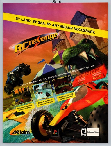RC Revenge Playstation PS1 Acclaim Game Promo 2000 Full Page Print Ad ...