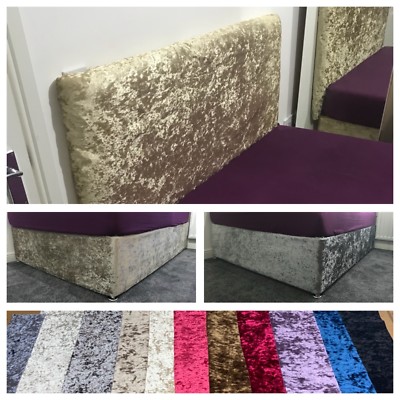 Luxury Crushed Velvet Elasticated Divan Bed Base Cover Wrap OR ...
