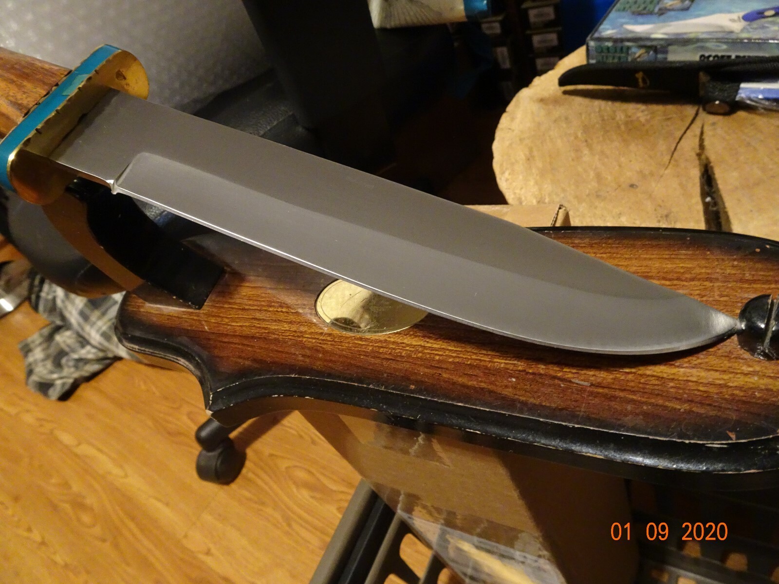 CHEROKEE STONE WORKS 14" BOWIE KNIFE 440 S.S. BLADE ROSEWOOD ...