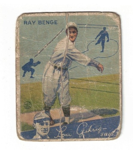 1934 Goudey Baseball RAY BENGE card #24 BROOKLYN DODGERS grades POOR | eBay