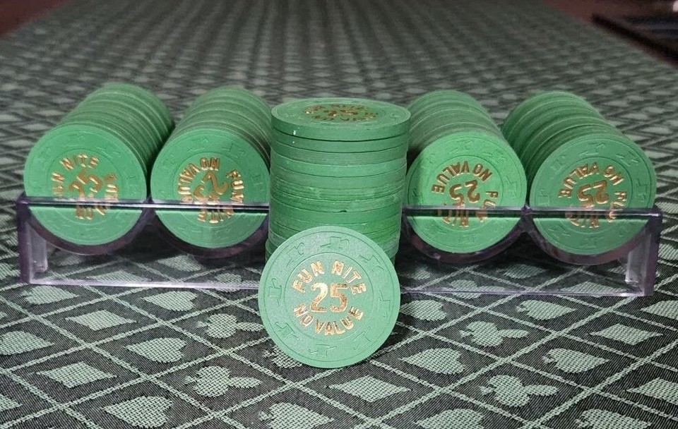 100 "Fun Nite" $25, Real Clay Casino Chips, Paulson, Used Very Good | eBay
