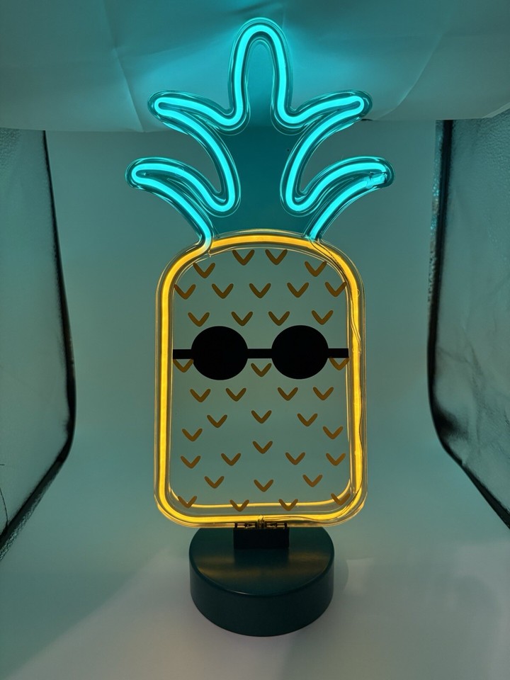 Neon Signs with Holder Base,3 AA Battery Powered Neon Pineapple | eBay