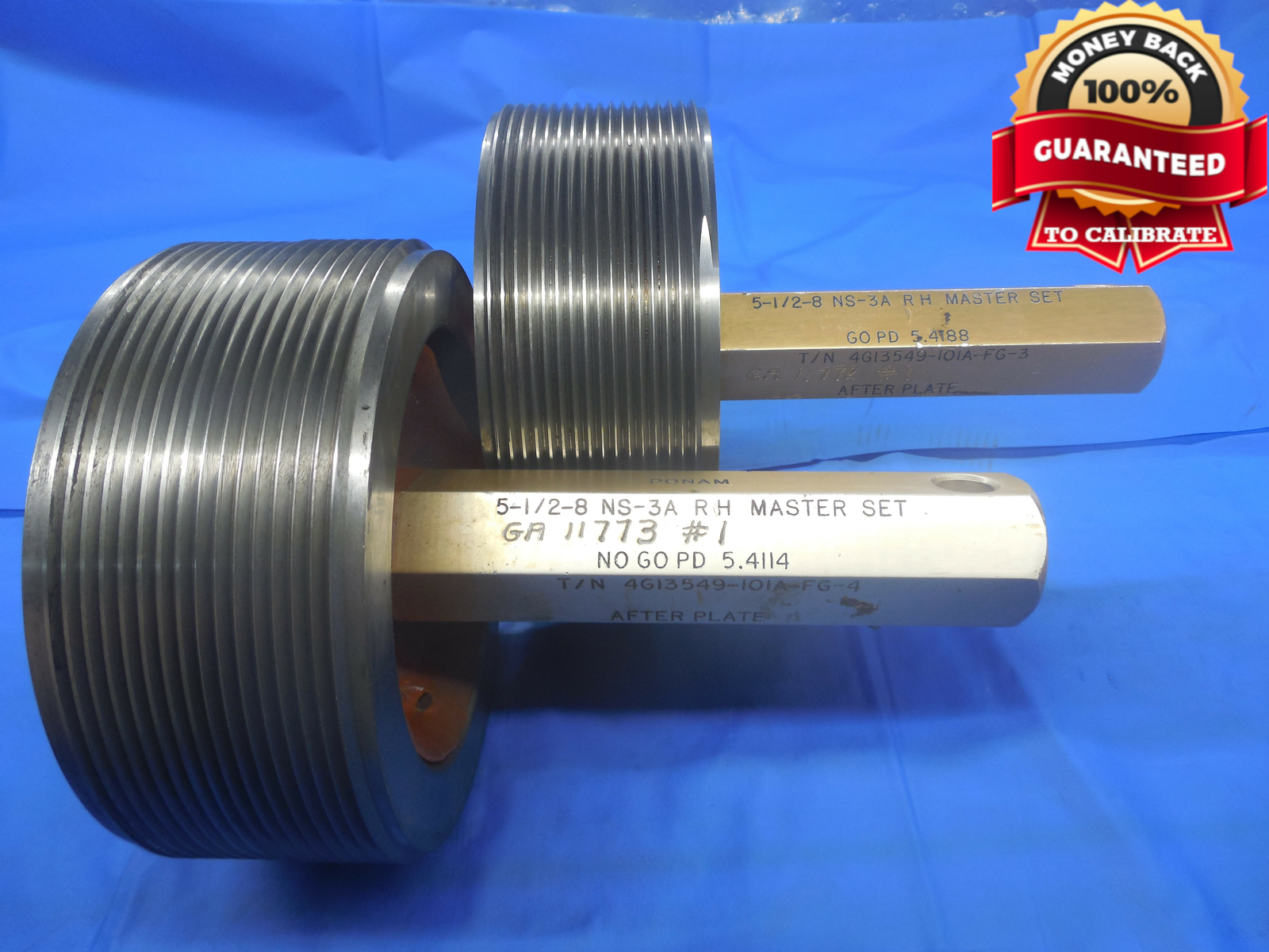 5 1/2 8 NS 3A SET THREAD PLUG GAGE 5.5 GO NO GO P.D.'S = 5.4188 & 5. ...