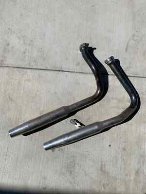Harley Panhead Drag Pipes Chopper Bobber Vintage with Clamps Headers | eBay