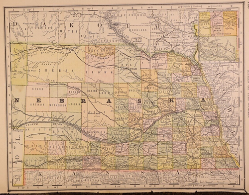 1888 Map ~ NEBRASKA ~ Free S&H (11x14) | eBay