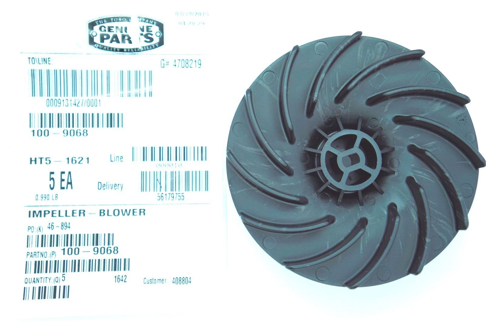 GENUINE OEM TORO PART # 100-9068 BLOWER IMPELLER | eBay