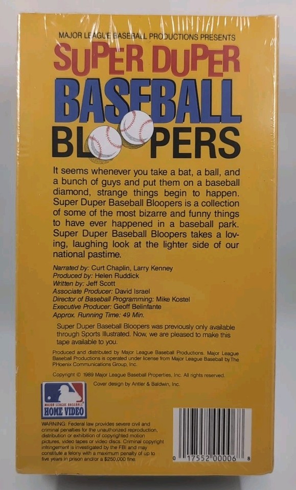 Baseball Bloopers VHS 2 Pack Wild World Of Sports + Super Duper ...