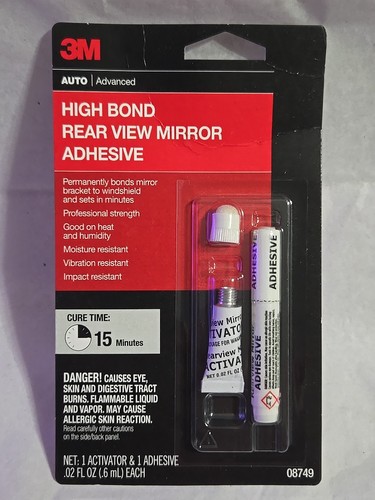 3M High-Bond Rearview Mirror Adhesive 08749 0.02 fl oz 1 Per Pack NEW ...