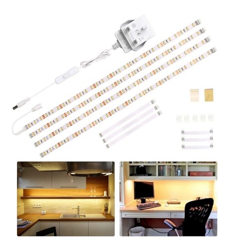 WOBANE Under Cabinet Lighting Kit,Flexible LED Strip Lights Bar,Under ...