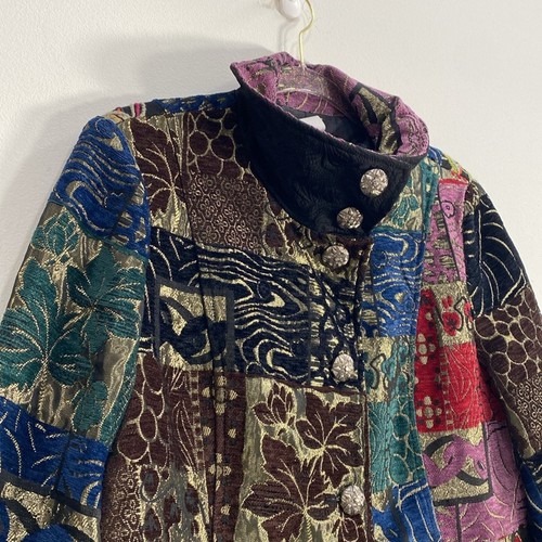 Vintage Patchwork Tapestry Coat Multi Colored Size Large NWT | eBay