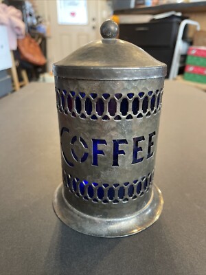 Vintage Leonard Coffee Canister, Cobalt Blue Plastic Insert- Made In ...