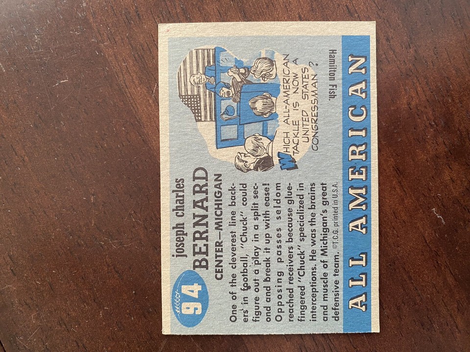 1955 Topps All American Chuck Bernard #94 Set Break (exmt) | eBay