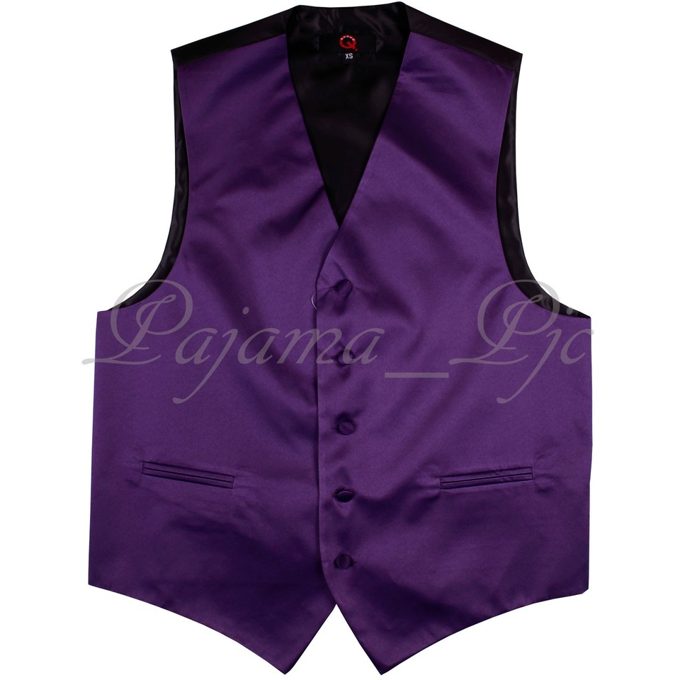Deep Purple New Men Solid Classic Formal Tuxedo Suit Vest Waistcoat ...