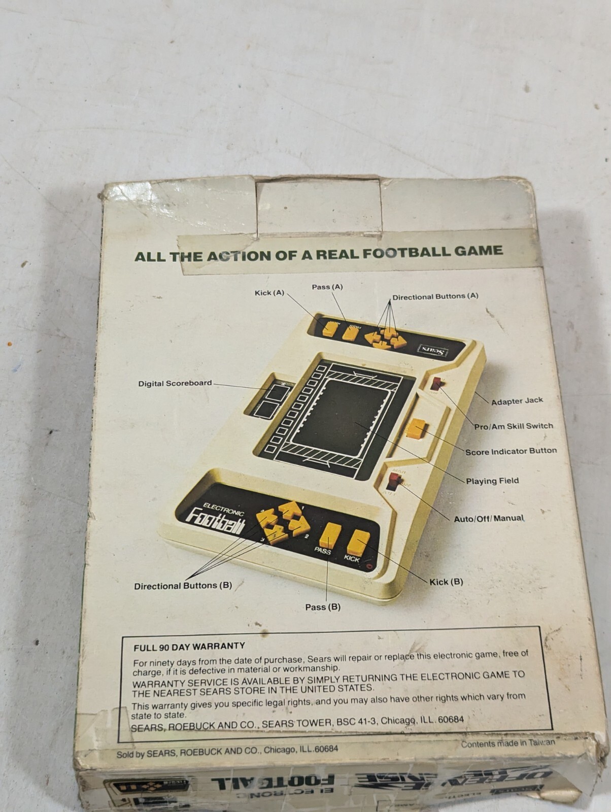 VINTAGE 1970s SEARS COLECO HANDHELD TEAM PLAY ELECTRONIC FOOTBALL GAME ...