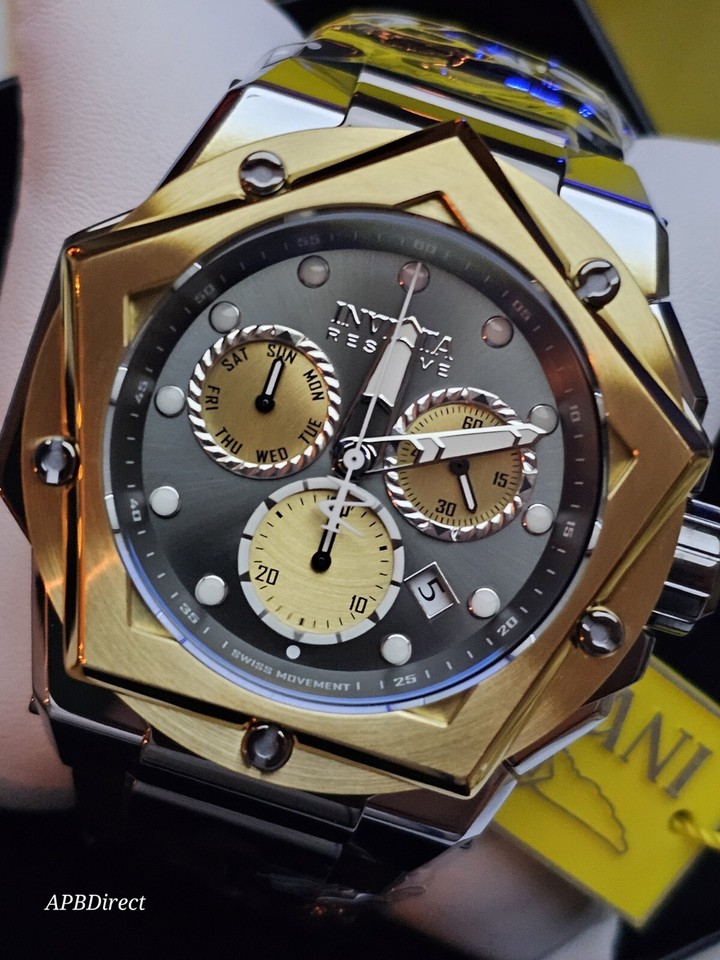 Invicta - HELIOS - Reserve Swiss Z60 Chronograph Gold Plated Bezel ...
