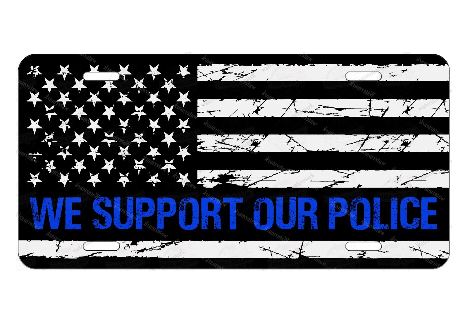 A thin Blue Line We Support Our Police US FLAG License Plate for Auto ...