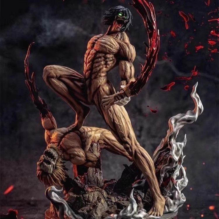 Attack on Titan Eren Yeager Battle Titan Form Figure with Base Desktop ...