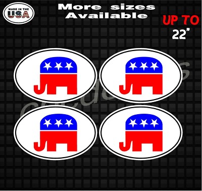 4 PK 4" Republican Elephant Vinyl Decal Stickers | Republican Party ...