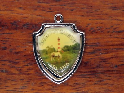 Vintage silver CHINCOTEAGUE ISLAND VIRGINIA STATE TRAVEL SHIELD charm ...